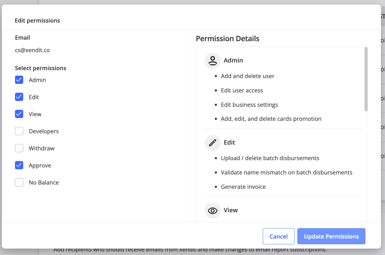 How to Set User Permission? – Xendit Guide